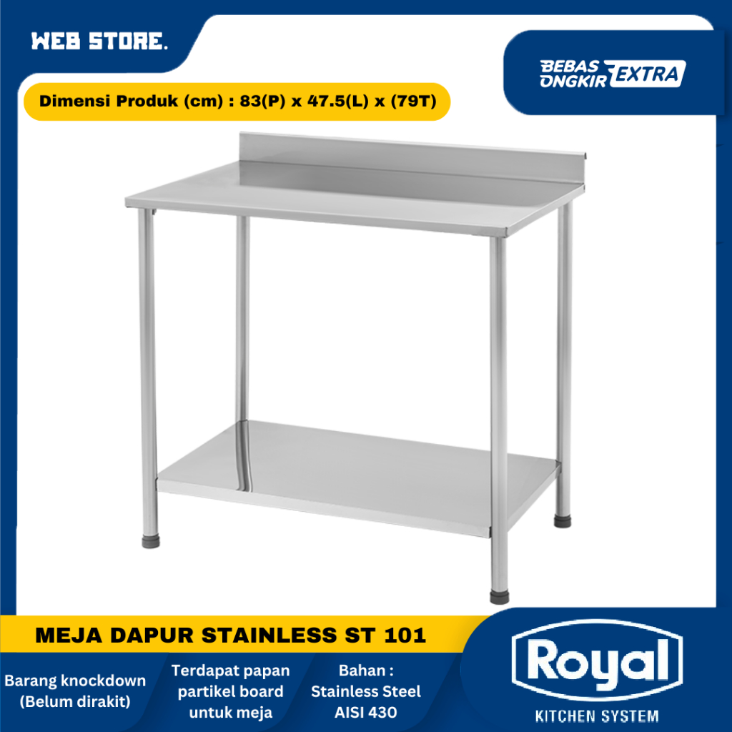 Jual Meja Stainless Steel Kitchen Dapur Restoran Working Table Royal ...
