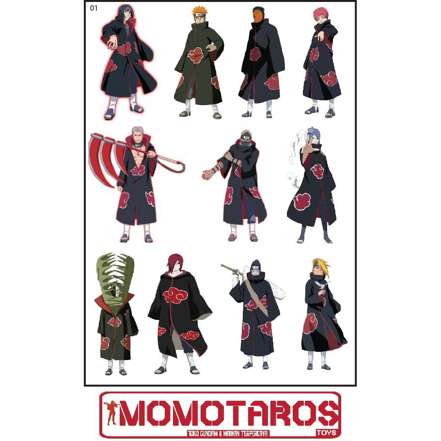 Jual Sticker murah antiair transparan Akatsuki Naruto 1 pc | Shopee ...