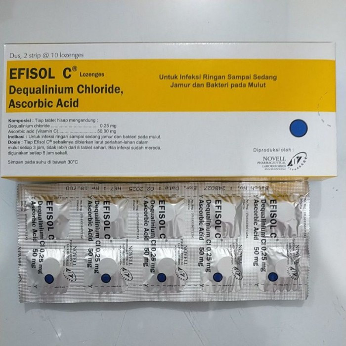 Jual Efisol C Lozenges 1 Box 20 Tablet Pharos / Obat Sariawan | Shopee ...