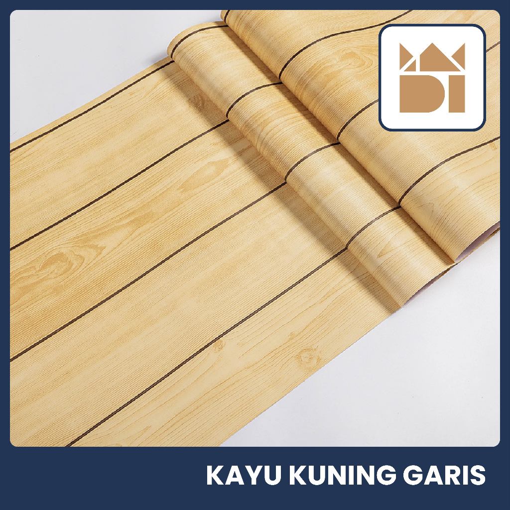 Jual Wallpaper Dinding Motif Kayu Kuning Garis Size 45cm x 8 Meter ...