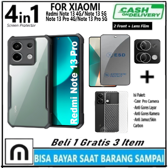 Jual PROMO Paket 4in1 Case Xiaomi Redmi Note 13 4G Note 13 5G Note 13 ...