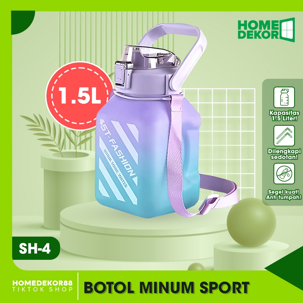 Jual HOMEDEKOR Botol Minum Viral Korea 1.5liter Botol Motivasi Gradasi ...