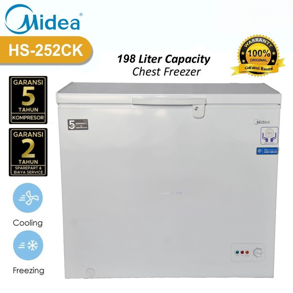 Jual CHEST FREEZER MIDEA KAPASITAS 197 LITER HS-252CK / HS252CK ...