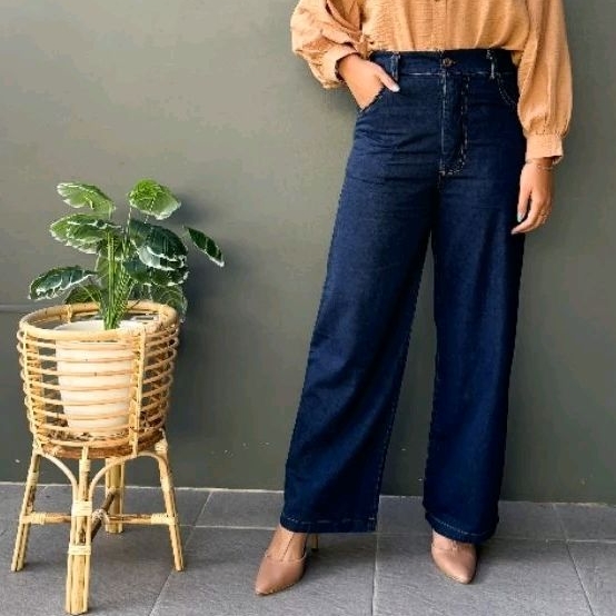 Jual Kulot Soft Jeans Highwaist Tenzel Fit L Lezahrasignature Denim ...