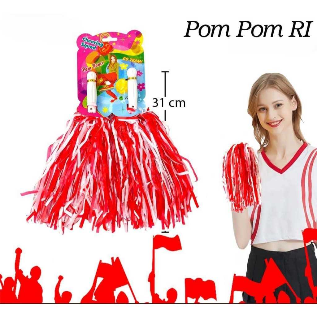 Jual Pom Pom RI| Pom Pom Cheerleader ( 1 Bal 12 Set ) | Shopee Indonesia