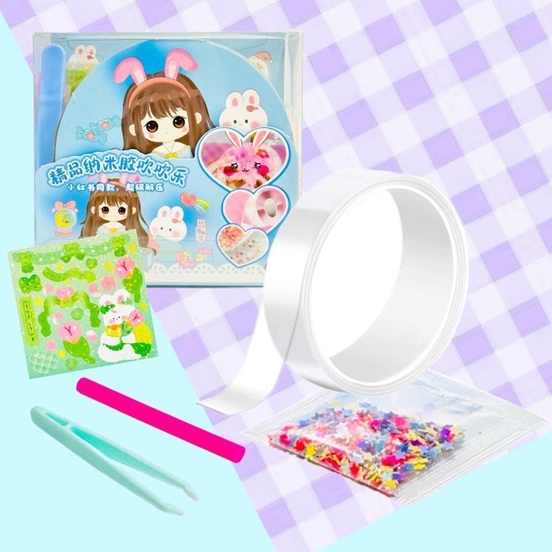 Jual Mainan Viral Nano Tape/Stiker Tiup Momo nano tape roll / balon ...