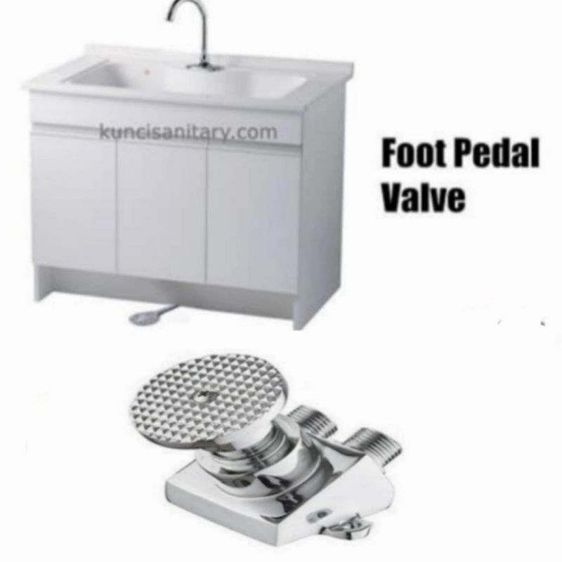 Jual Kran Wastafel Injak Kran Model Pedal Injak Model Bulat Kuningan ...