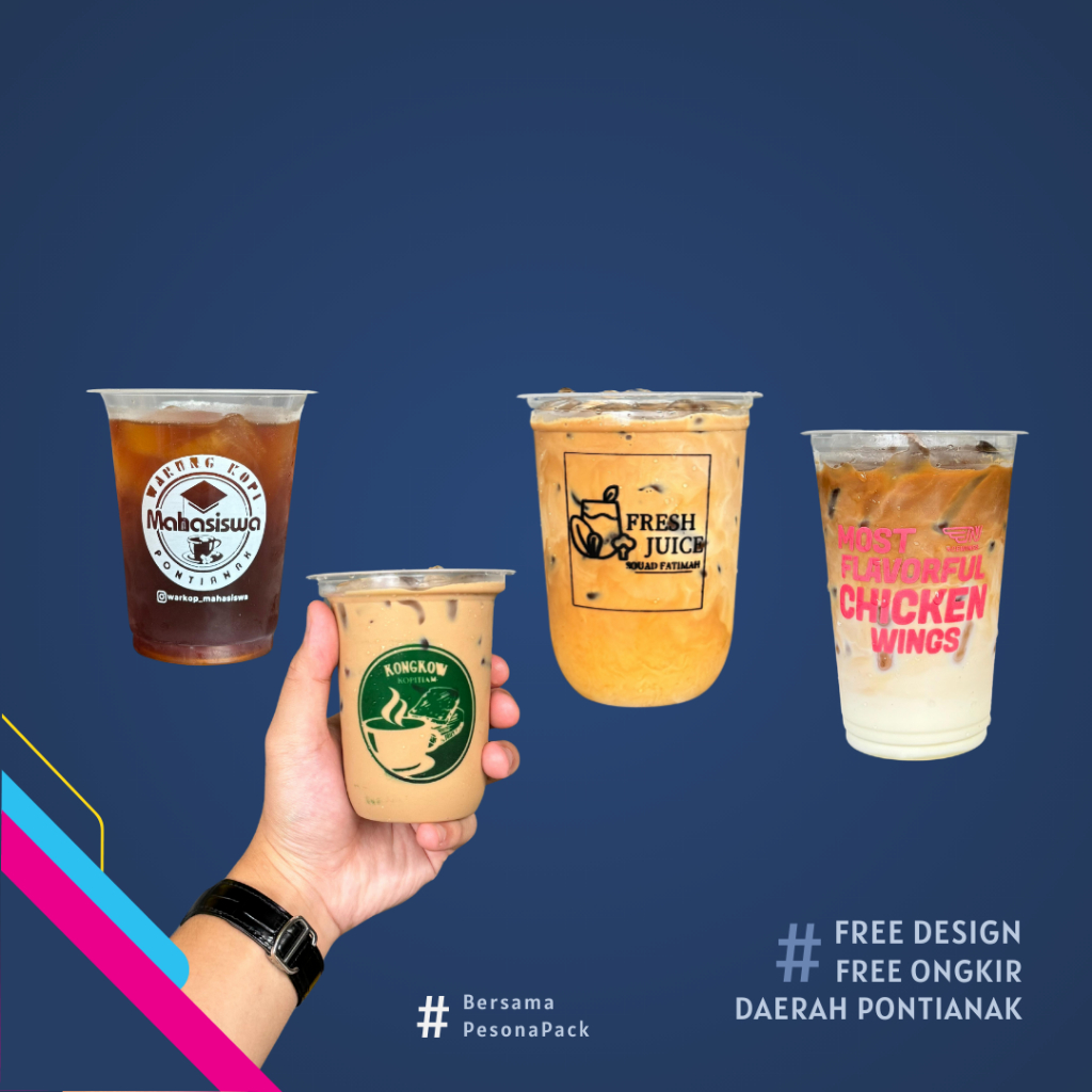 Jual Sablon Cup PP Datar/Oval + Cup PP Ukuran 12/14/16/18/22 Oz | Shopee Indonesia