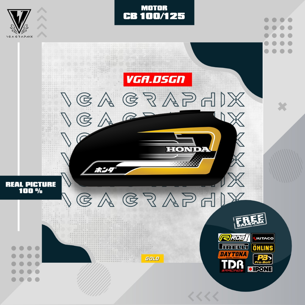 Jual Striping Stiker transparan Honda Cb 125 model costum Tangki Glatik ...