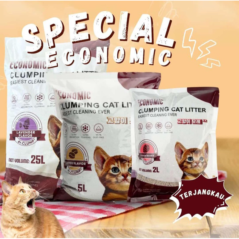 Jual Economic dr clump cat litter/ pasir dr clump kemasan 2 liter ...