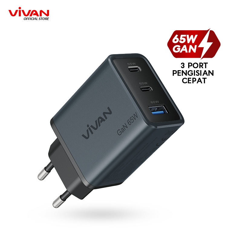 Jual VIVAN GaN Series 140W Super Fast Charger 4 Port Turbo VOOC Super ...