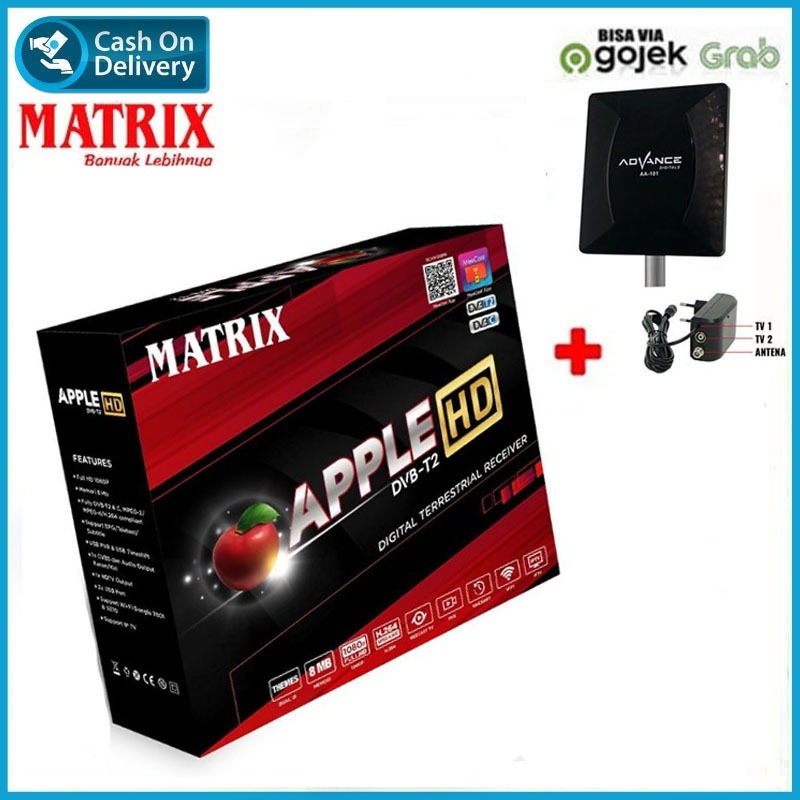 Jual Set Top Box STB Matrix Apple HD Merah DVB-T2 | Shopee Indonesia