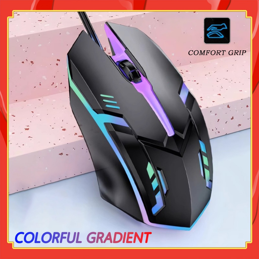 Jual MG05 Mouse Gaming RGB Colorful 7 LED light Wired Kabel usb Optical ...
