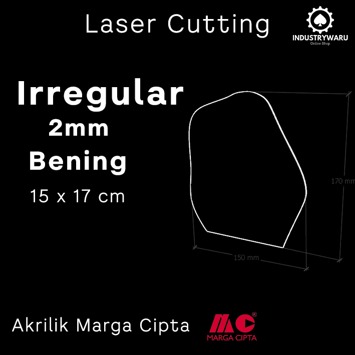 Jual Akrilik Bening Bentuk Irregular (Tidak Beraturan) Ukuran 15x17 cm ...