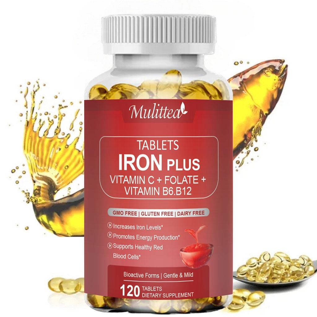 Jual Mulittea Iron Tablets Carbonyl Iron 68mg with Vitamin C 250Mg and ...