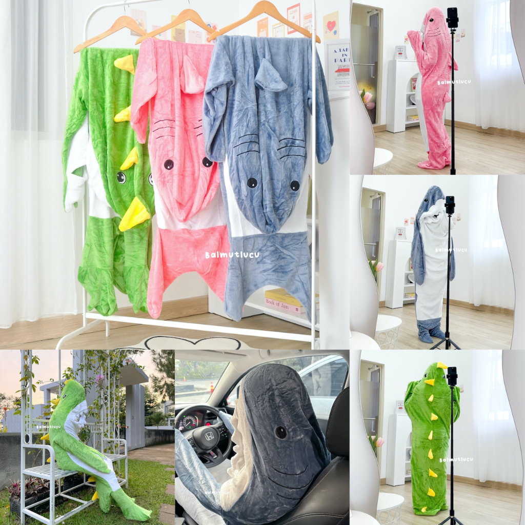 Jual BALMUTLUCU | Onesie Kostum | Shark Blanket Premium Hooded Dewasa ...