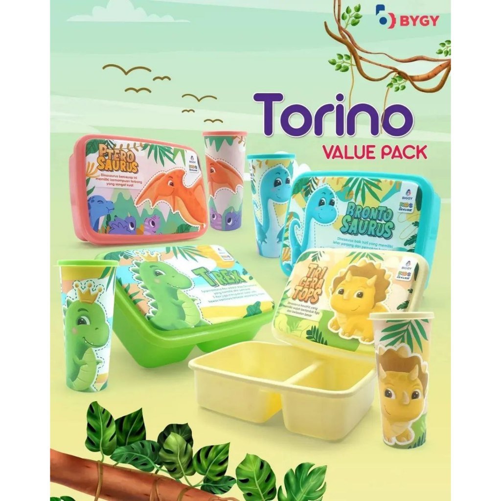 Jual Lunch Box Set Botol Minum Anak Torino BYGY Dino Series Value Pack BPA FREE Food Grade BIGGY ...