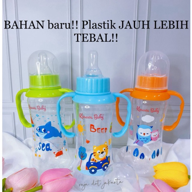 Jual Botol susu baby lucu 250ml / botol susu bayi ada pegangan / bpa ...