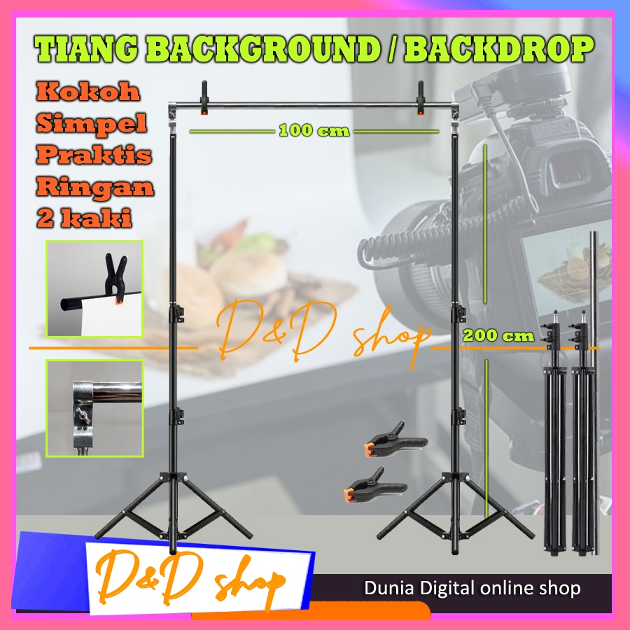 Jual TIANG BACKGROUND / BACKDROP MINI STUDIO 1 SET BONUS 2 PCS KLIP ...