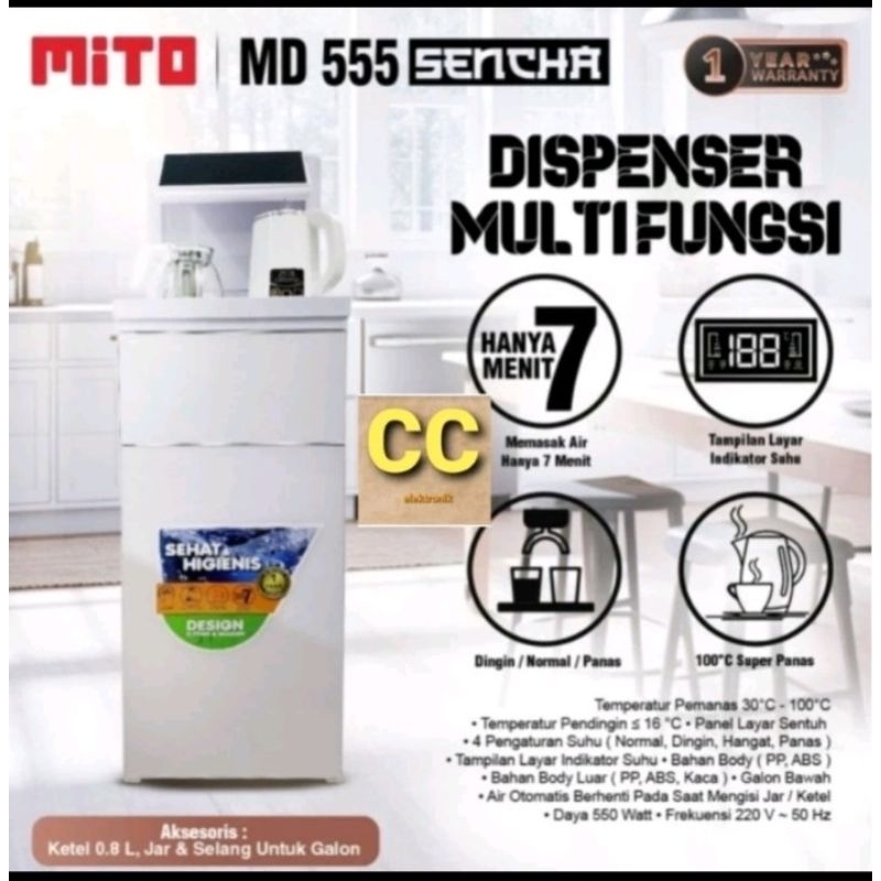Jual MITO Water Dispenser Galon Air Multifungsi MD555 Sencha MD 555 ...