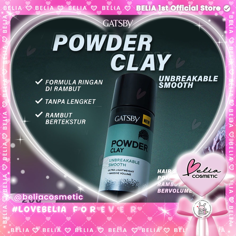 Jual BELIA GATSBY Powder Clay Unbreakable Smooth 20g | Penata Rambut ...