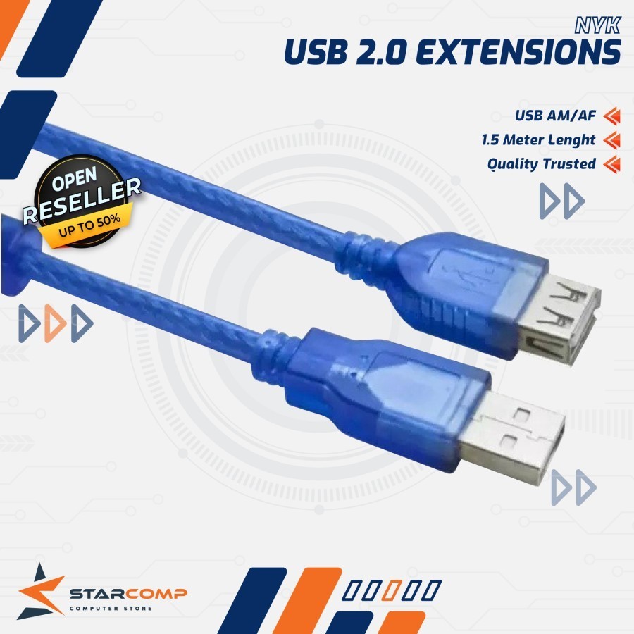Jual Kabel USB Perpanjangan USB 2.0 NYK / KABEL USB Extender | Shopee ...