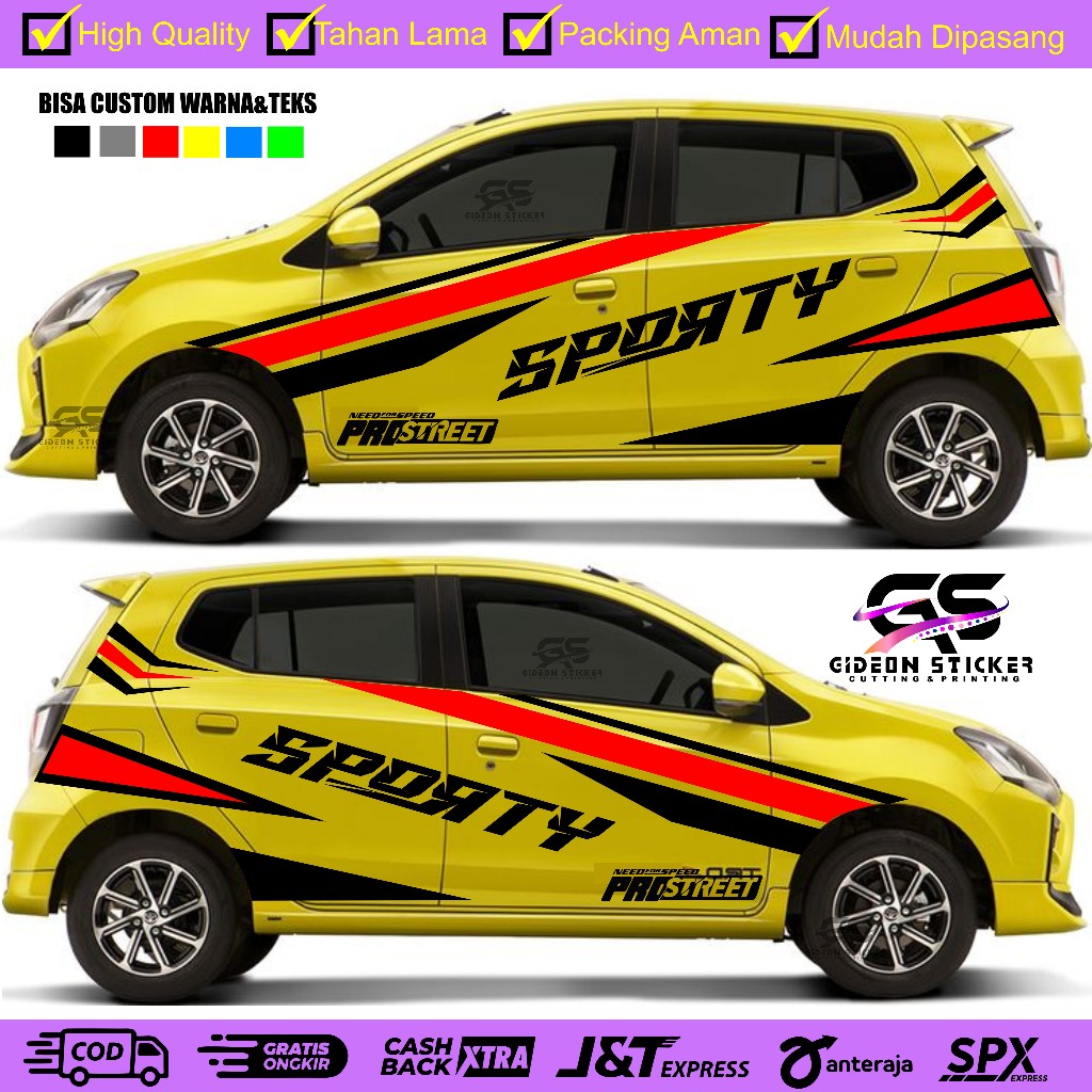 Jual Sticker Mobil Agya Ayla Brio Jazz list cutting stiker mobil body ...