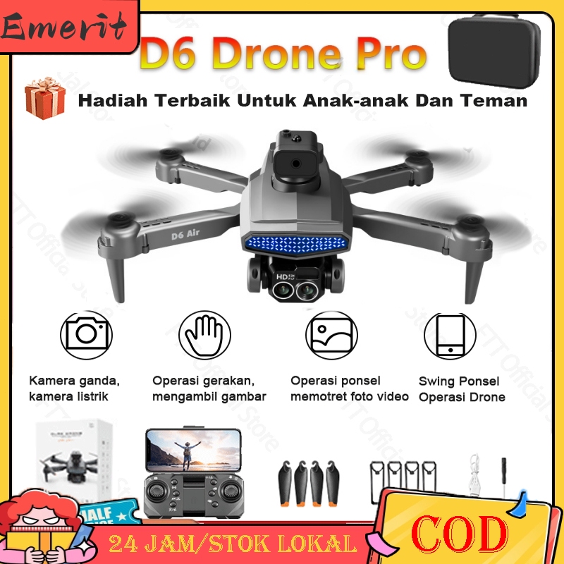 Jual 【COD】Drone D6 Pro 4k Udara Optik Drone hambatan Kamera Definisi ...