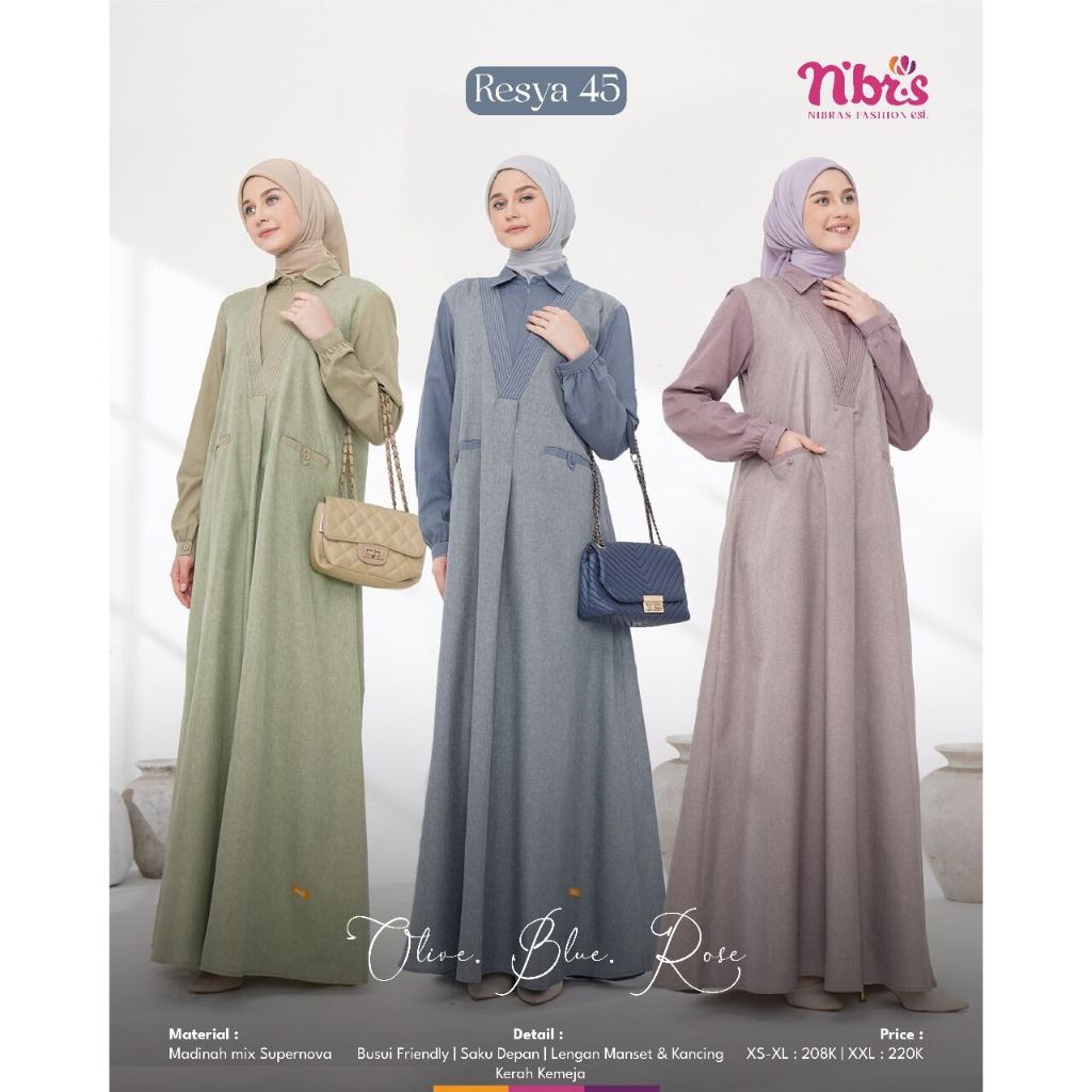 Jual NIBRAS SERIES RESYA 45 GAMIS CANTIK MODELIST TERBARU 2024 | Shopee ...