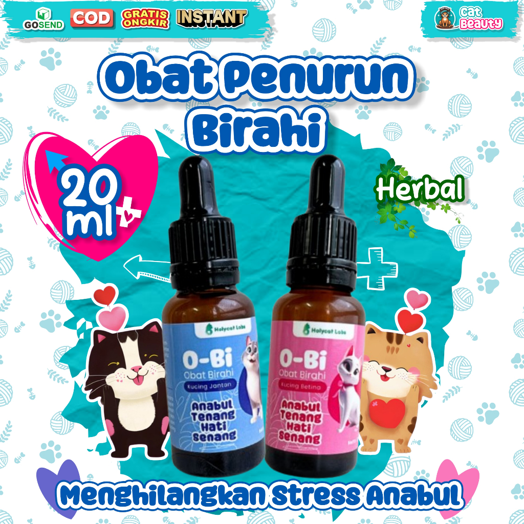 Jual O-BI Obat Penurun Birahi Obat Birahi Kucing Herbal isi 20ml ...