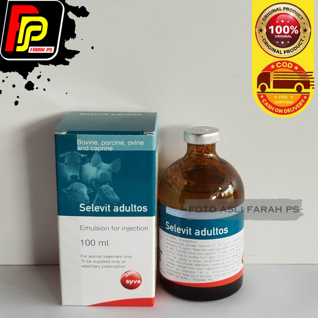 Jual Selevit Adultos 100 ml Vitamin E Hewan Emulsion for Injection ...