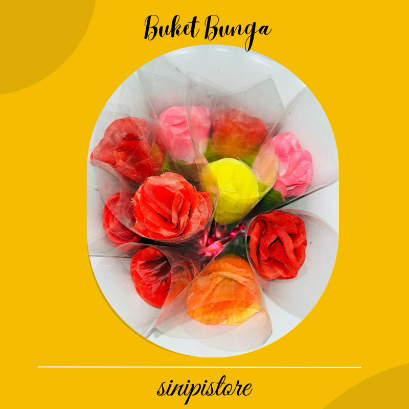 Jual Buket Bunga 1 Tangkai || Bunga || Artifial || Kertas Bening ...