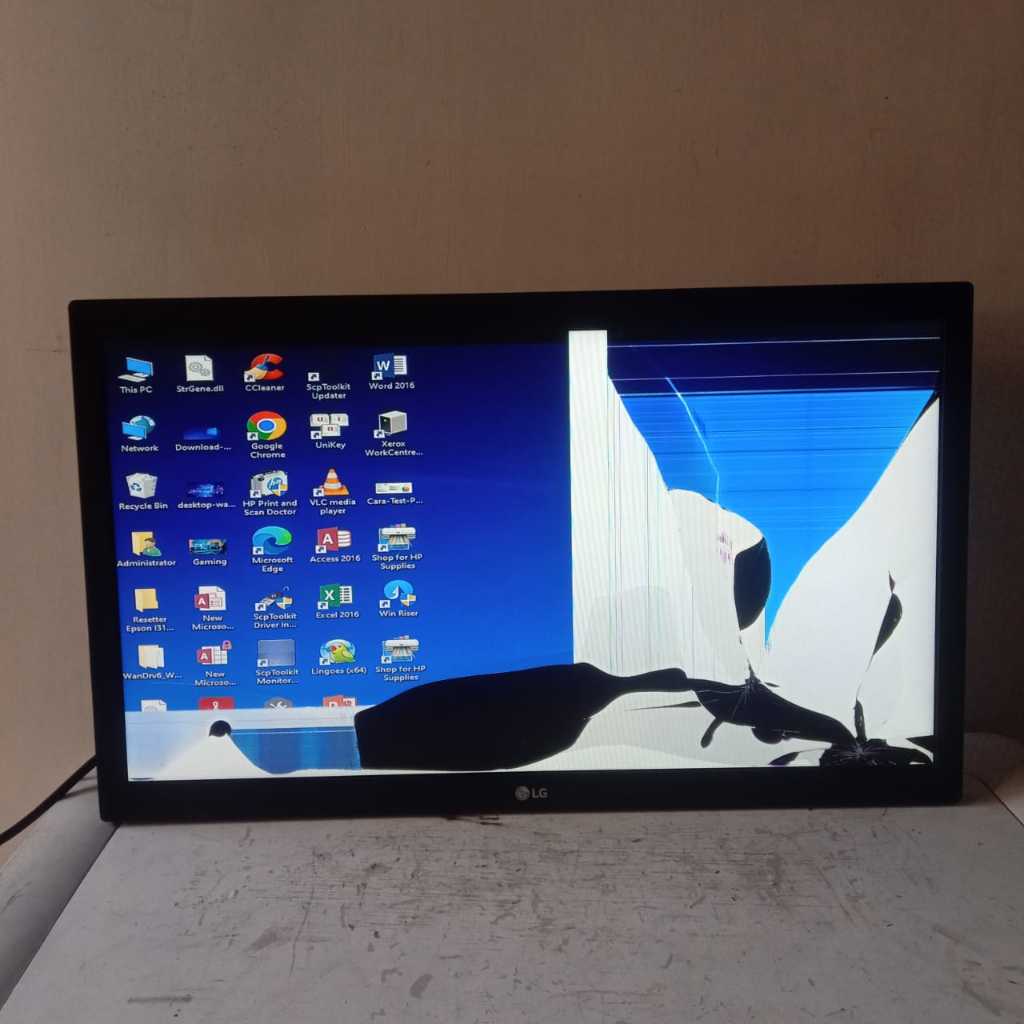 Jual lcd monitor lg 20mk400h 20inch ada hdmi kondisi minus layar pecah ...