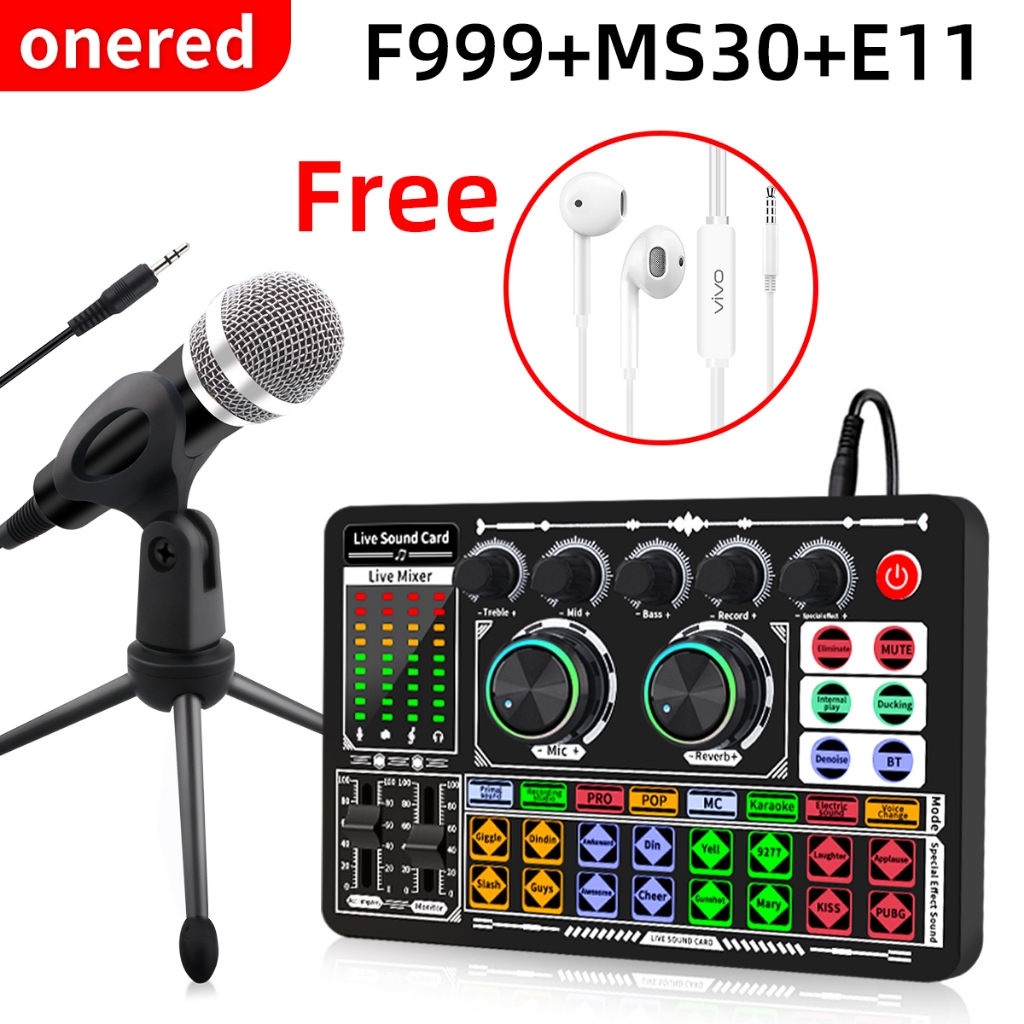 Jual Onered F999 Sound Card Mixer Bluetooth Audio USB External ...