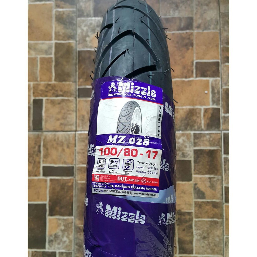 Jual MIZZLE MZ028 100/80-17 BAN LUAR MOTOR BEBEK RING 17 MIZZLE MZ ...