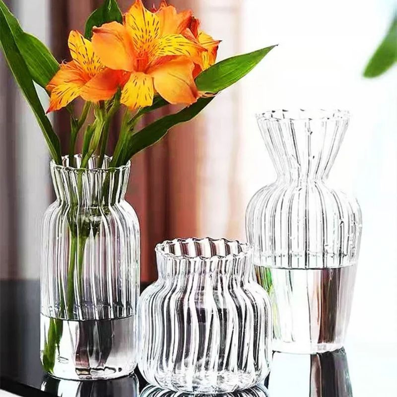 Jual Vas bunga kaca bening nordic bottle vases flower pot MBF15 ...