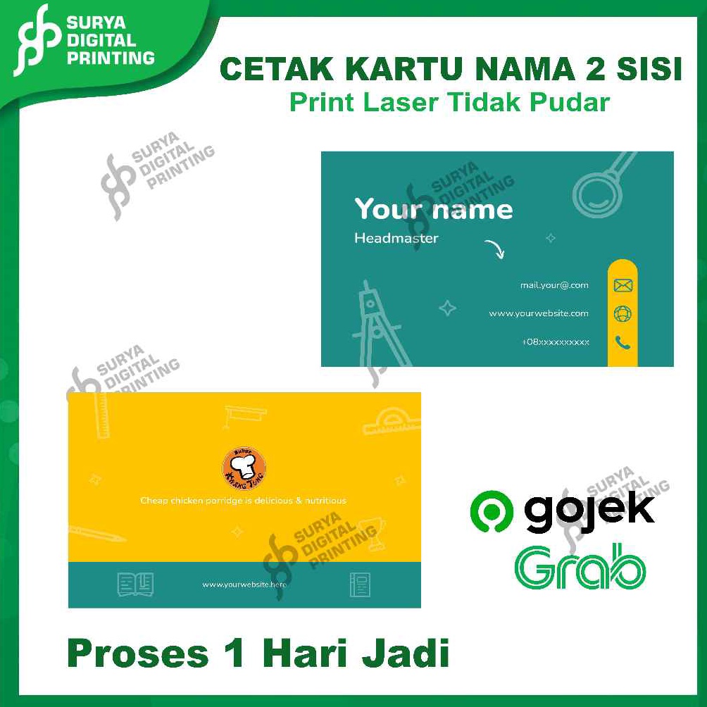 Jual KODE I58Z Cetak Kartu Nama Langsung Jadi 2 Muka Name Card Business ...