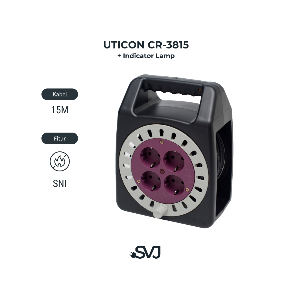 Jual UTICON CR-3815 KABEL ROLL BOX 15M + PENGAMAN SOKET | Shopee Indonesia