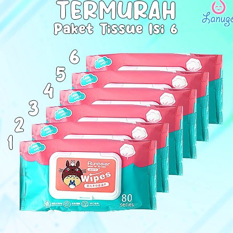 Jual PAKET 6 PCS TISSUE BASAH BABY WIPES MAKUKU TISSUE KERING PIGEON ...