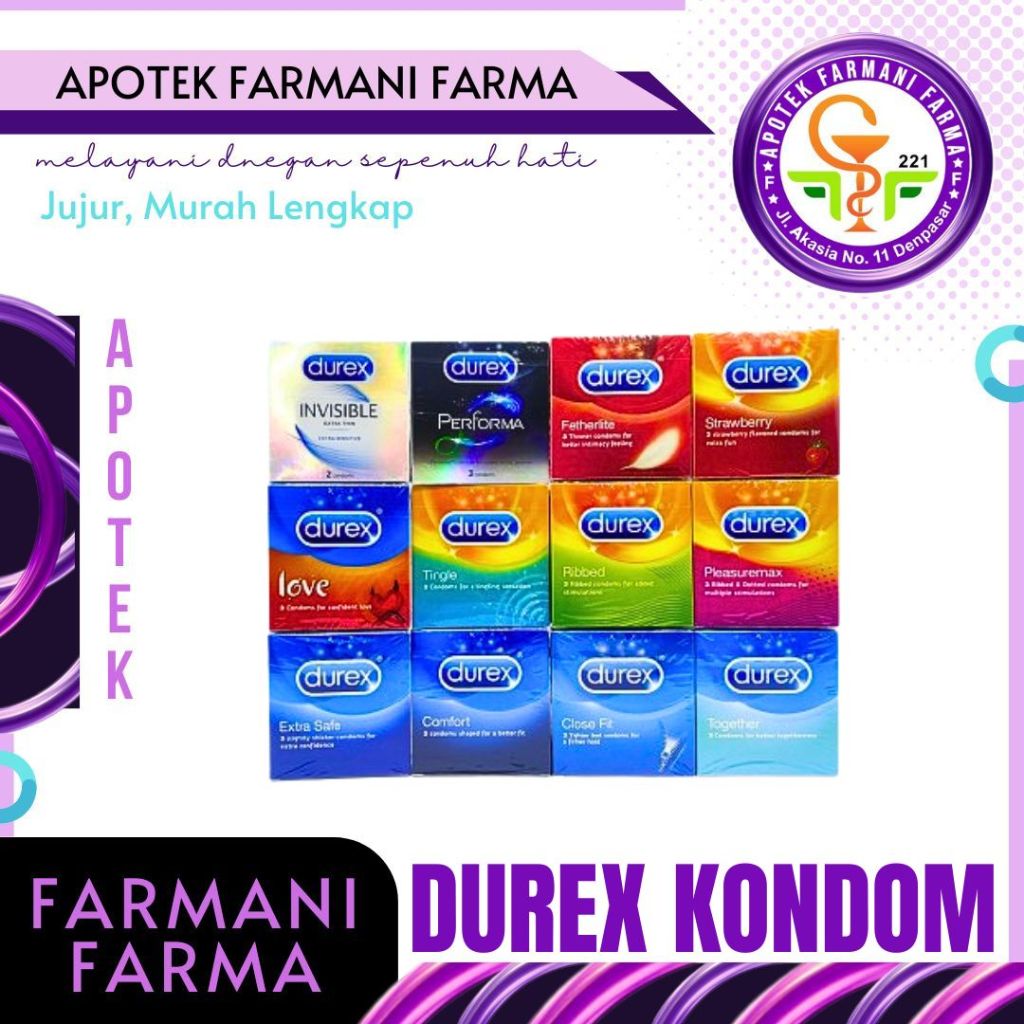 Jual Durex Kondom isi 3 pcs / Durex Condom / Kontrasepsi / Love 3s, Invisible 2s , Performa 3s ...