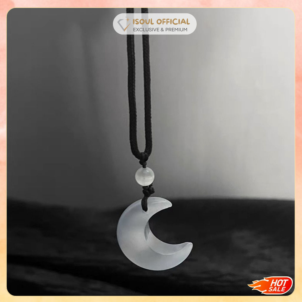 Jual COD iSoul Kalung Retro Vintage Liontin Hitam Jimat Resin Bulan ...