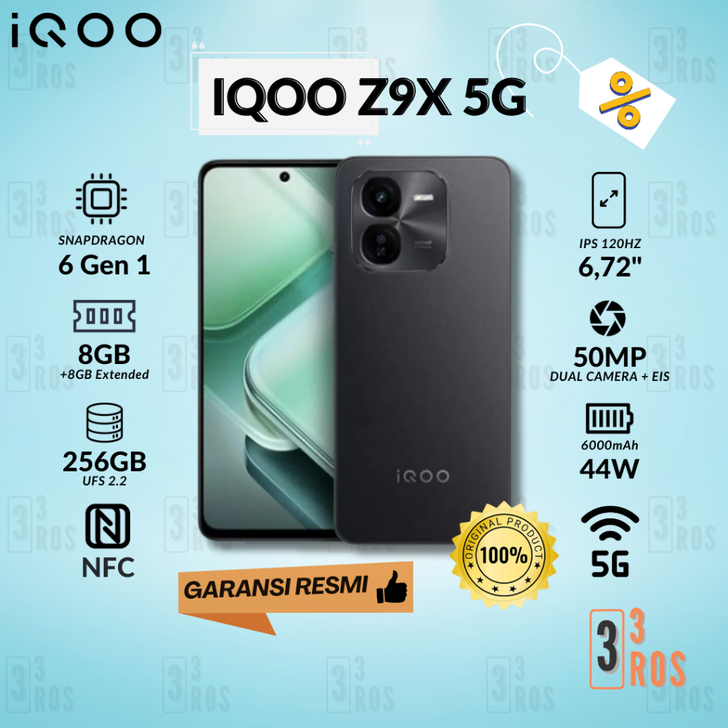 Jual iQOO Z9x (8/256) Snapdragon 6 Gen 1 4nm (ANTUTU 570,456+) | Shopee Indonesia