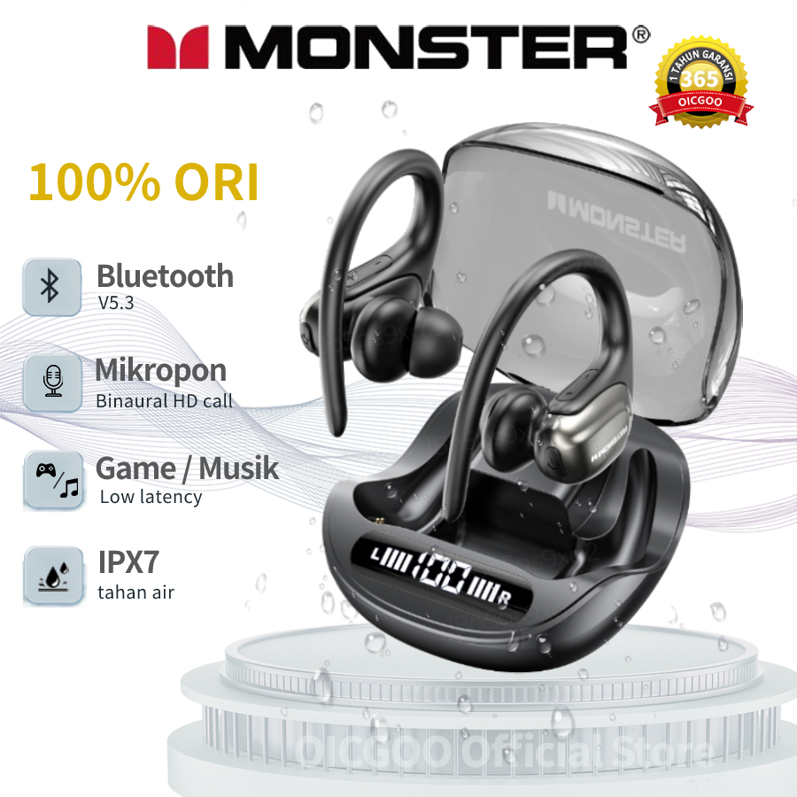Jual Original Monster TWS iSport Lite Open Ear 202 Headset Bluetooth 5. ...