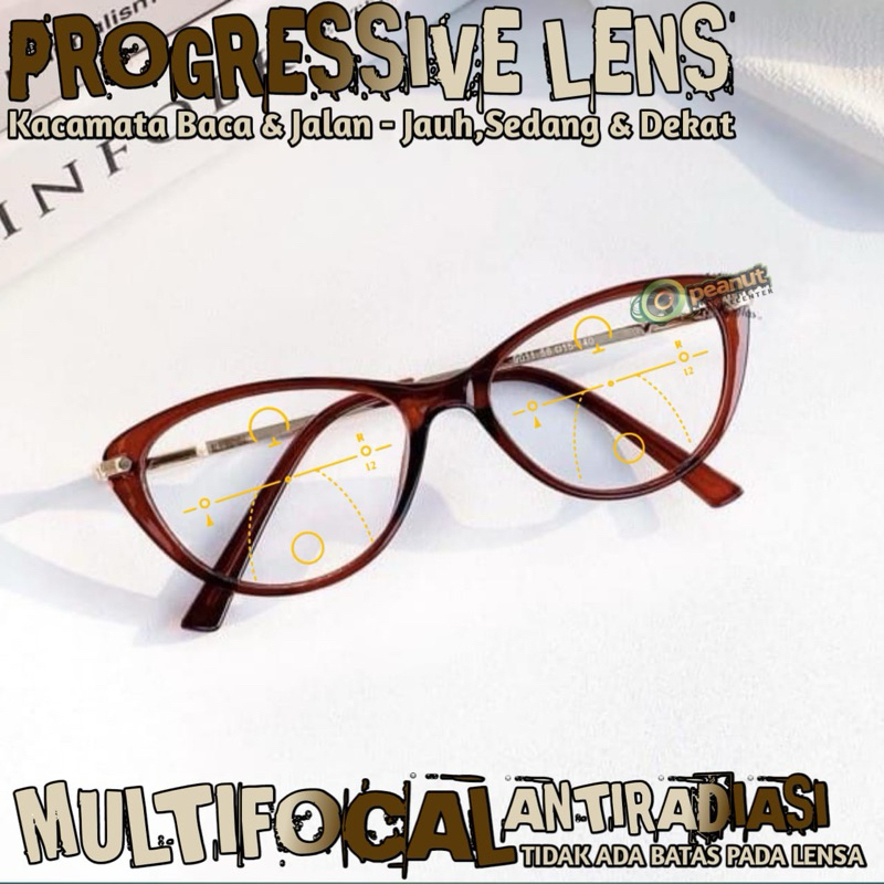 Jual Kacamata Progresif Antiradiasi Cat Eye 9011 Wanita | Kacamata Baca ...