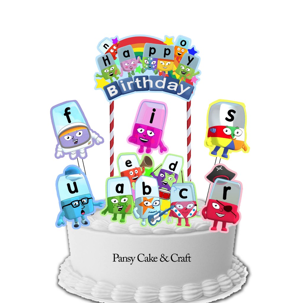 Jual Cake topper Alpha Block Big EKONOMIS | Shopee Indonesia