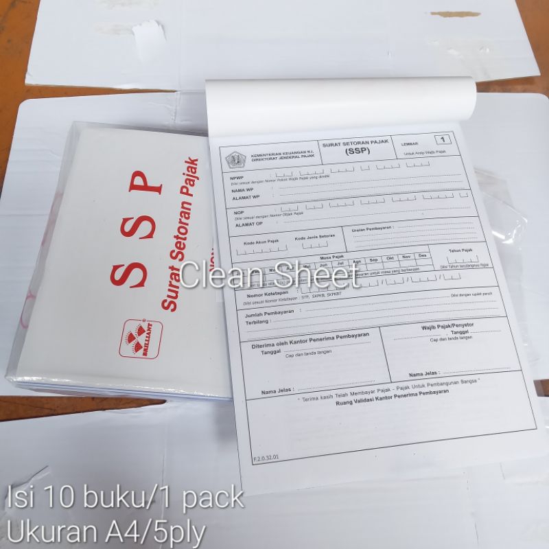 Jual Surat setoran pajak(SSP)5ply non carbon(Harga/10 buku SSP) | Shopee Indonesia