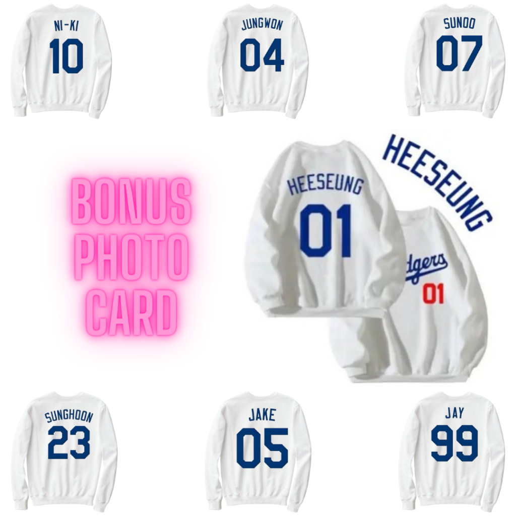 Jual Sweater baseball dodger putih kpop baju outer korean jungwon ...