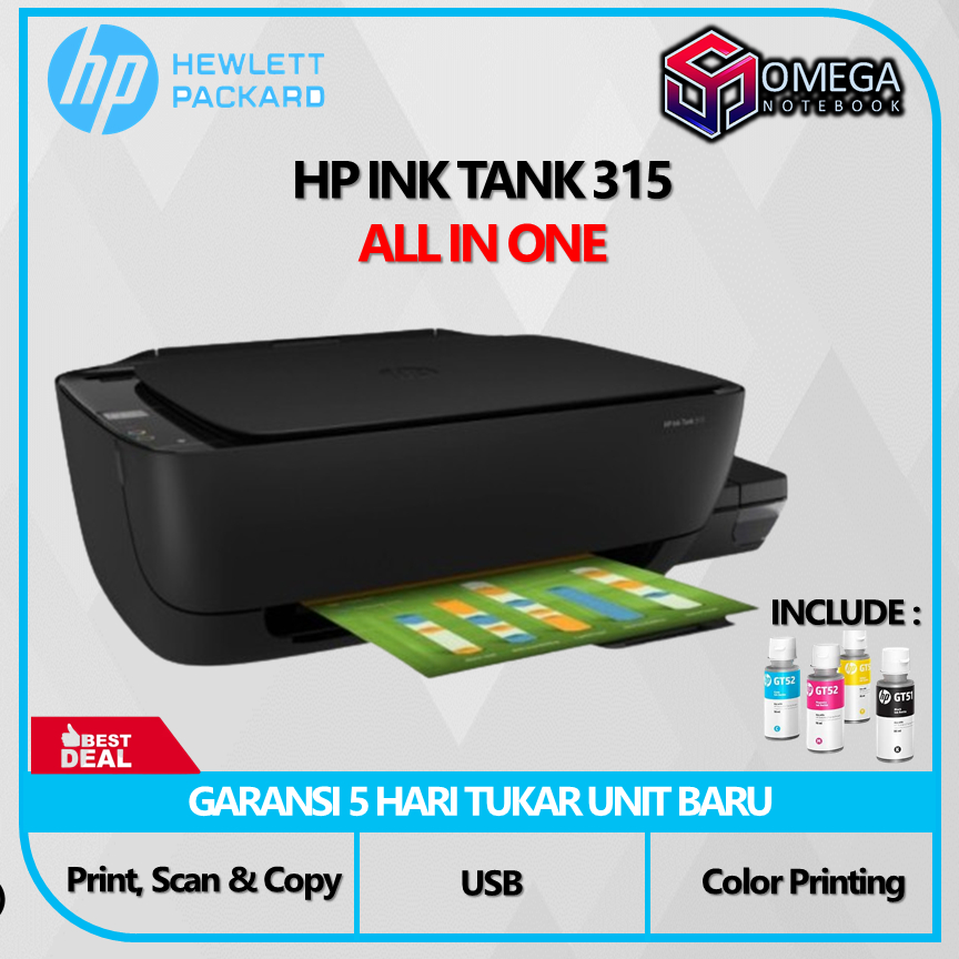 Jual PRINTER HP INK TANK 315 ALL IN ONE PRINT SCAN COPY | Shopee Indonesia