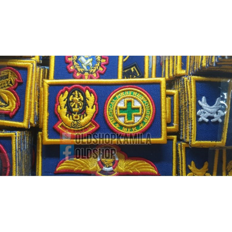 Jual brevet pemadam damkar PDL pemadam 1 MFR bordir timbul Lis kuning ...