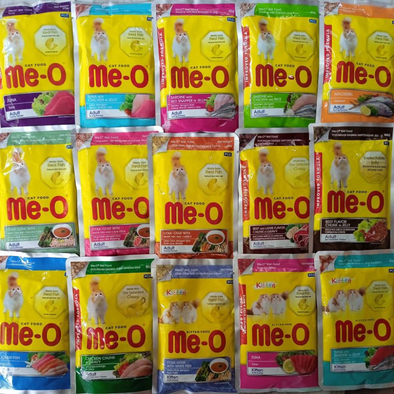 Jual MEO POUCH KITTEN & ADULT 80g dengan banyak varian rasa | Shopee ...
